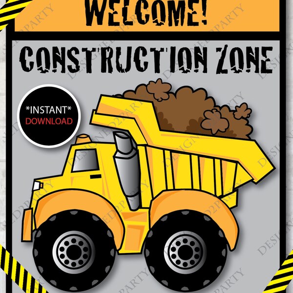 Free Printable Construction Party Signs - Etsy