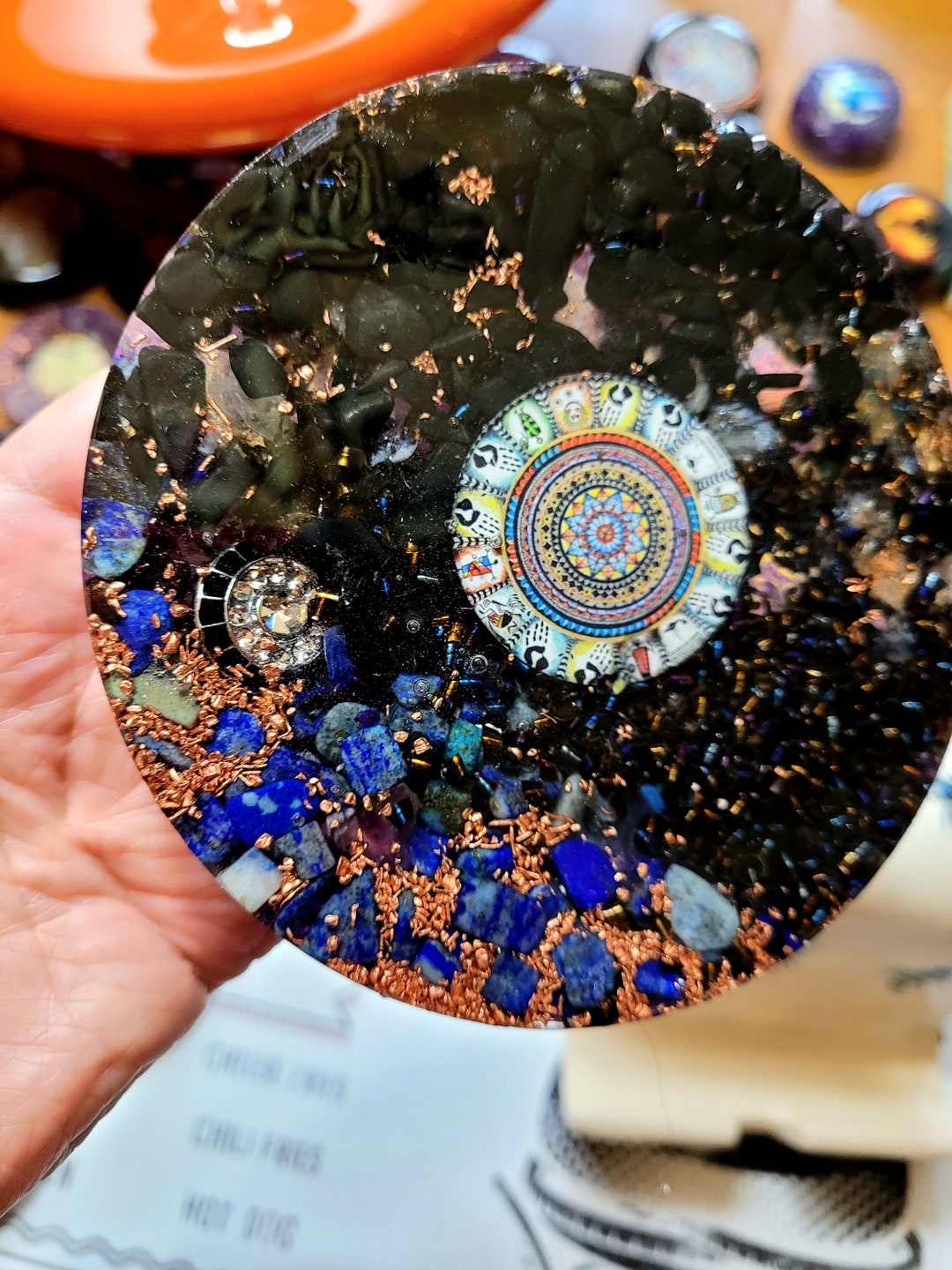 Native American Medience Wheel Mandala 4.6 Inch Orgone G - Etsy