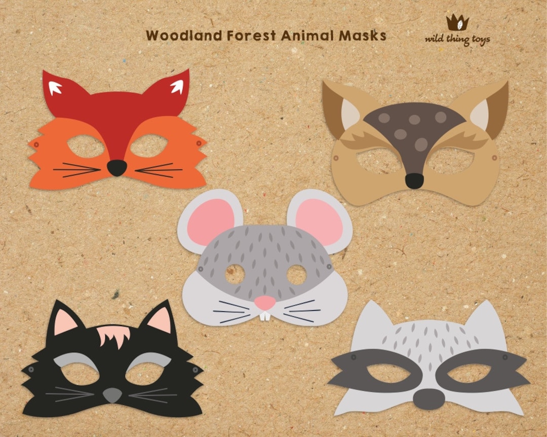 Woodland Forest Animals Printable Masks, Woodland Animal Mask, Fox ...