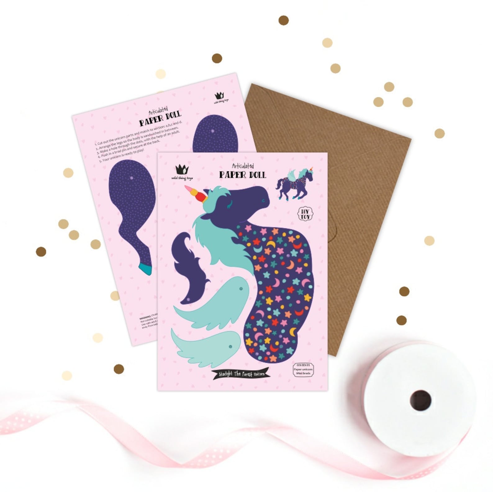 Articulated Paper Unicorn Toy With Wings | Etsy