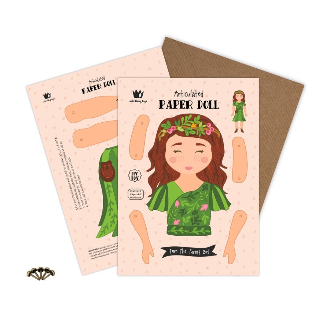 Articulated Paper Toy Doll Fern - Etsy