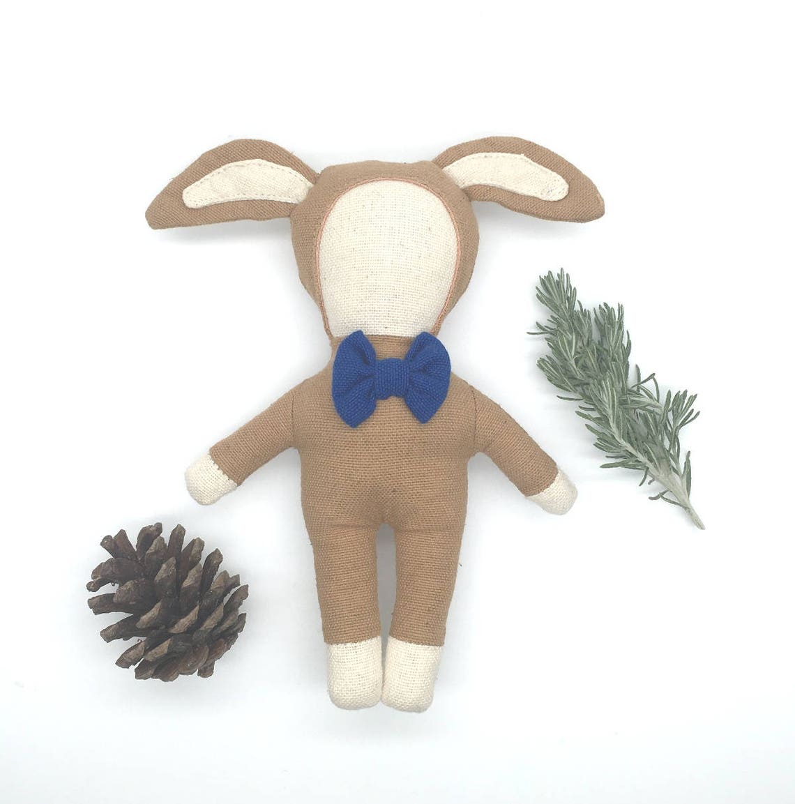 Fair Trade Baby Doll Rattle With Blue Bow Forest Woodland - Etsy