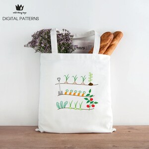Vegetable Patch Garden Vegetables, Sampler Digital Hand Embroidery ...