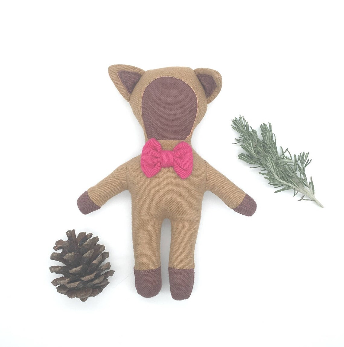 Fair Trade Baby Doll Rattle With Pink Bow Forest Woodland | Etsy