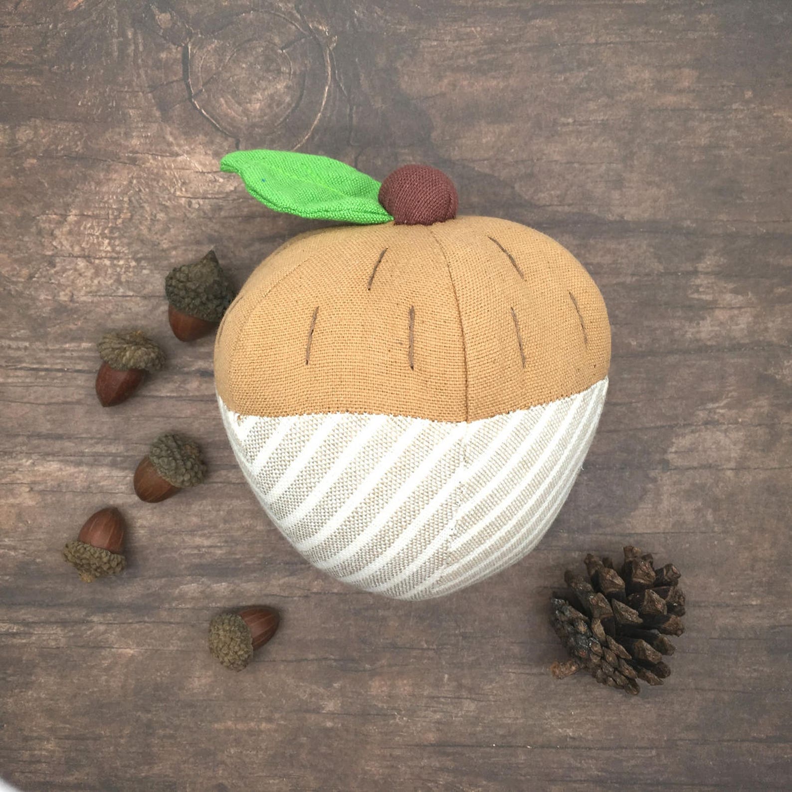 Fair Trade Acorn Rattle, Forest, Woodland Waldorf Soft Toy - Etsy