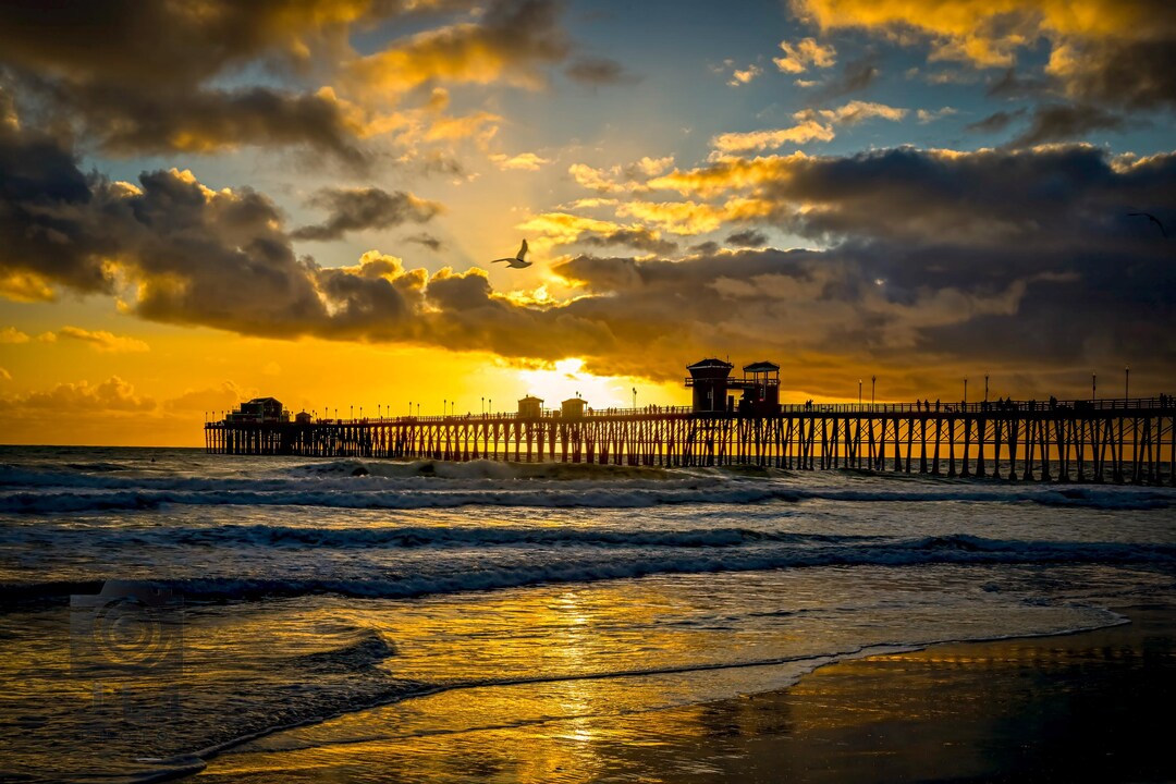 Oceanside Pier Sunset – Captivating Coastal Photography Print - Etsy