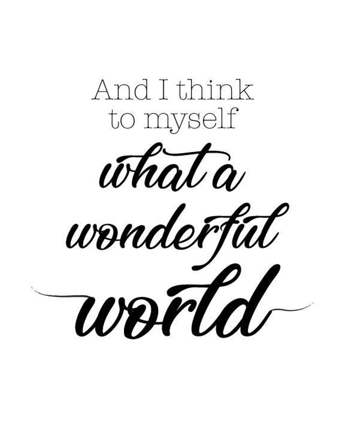 8x10 Digital Print Instant Download What a Wonderful World | Etsy