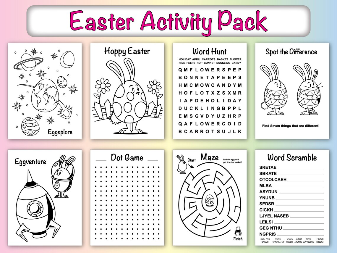 Easter Activity Pack Printable | Coloring and Activity Pages | Easter ...
