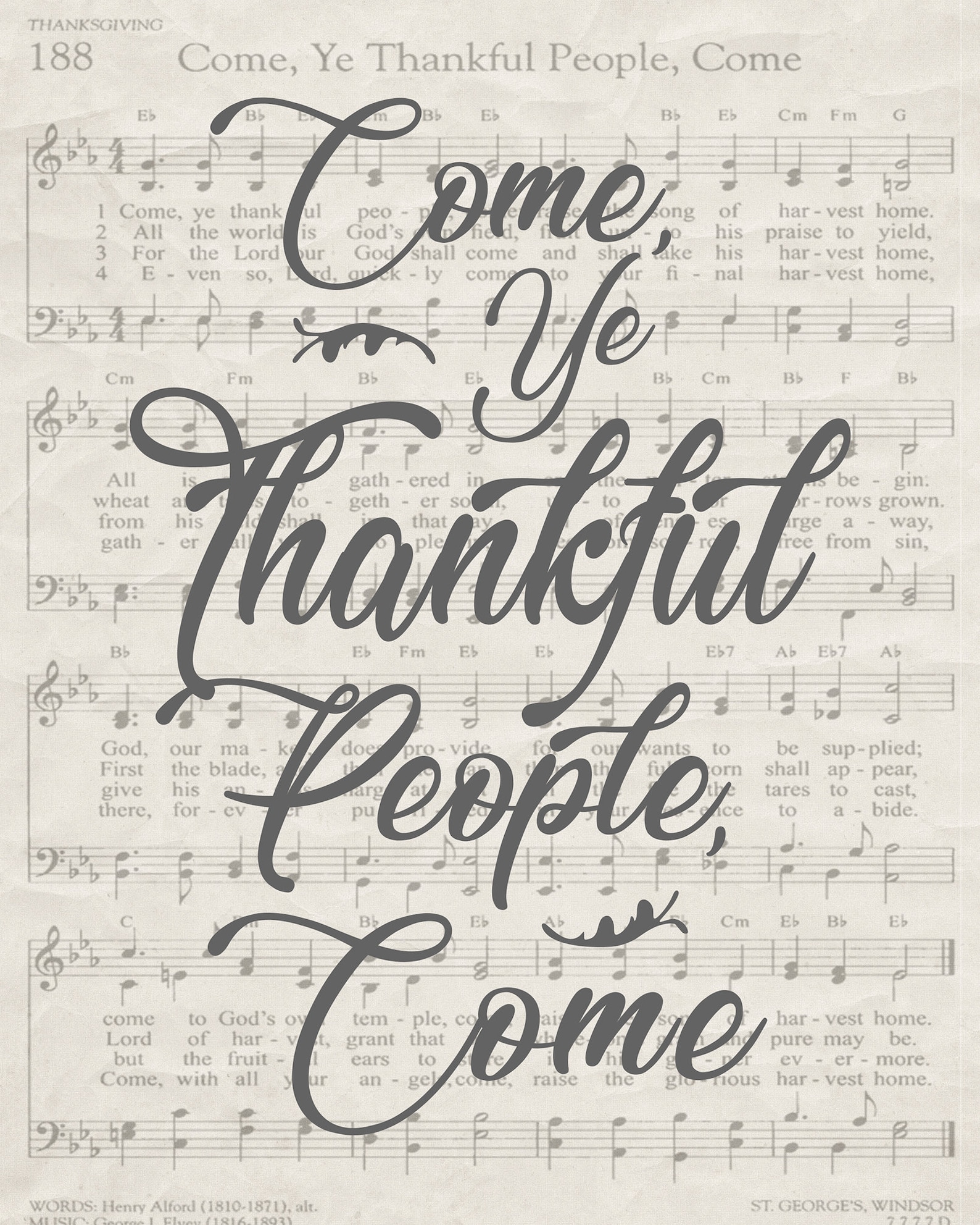 Come Ye Thankful People Come Wall Art | Thanksgiving Home Decor ...