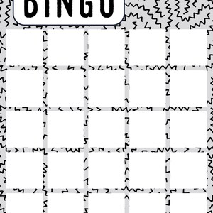 Printable Bingo Cards Black and White Fill-in Blank | DIY Bingo Card ...