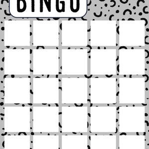 Printable Bingo Cards Black and White Fill-in Blank | DIY Bingo Card ...