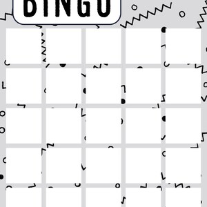 Printable Bingo Cards Black and White Fill-in Blank | DIY Bingo Card ...