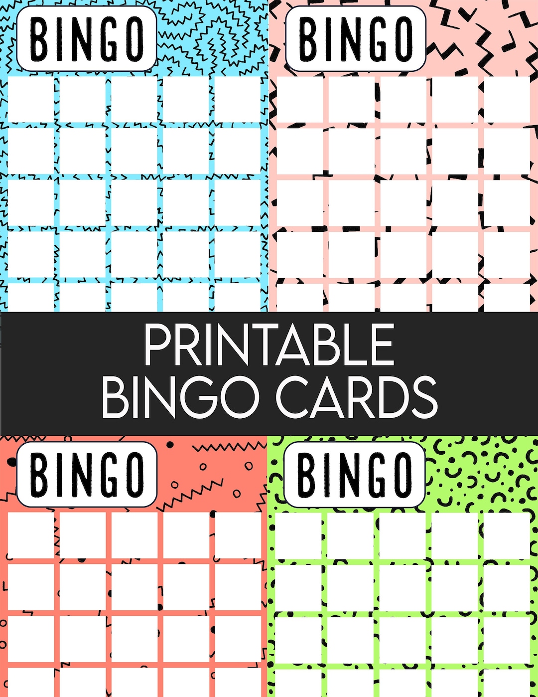 Bingo Card Printable in Color - Etsy