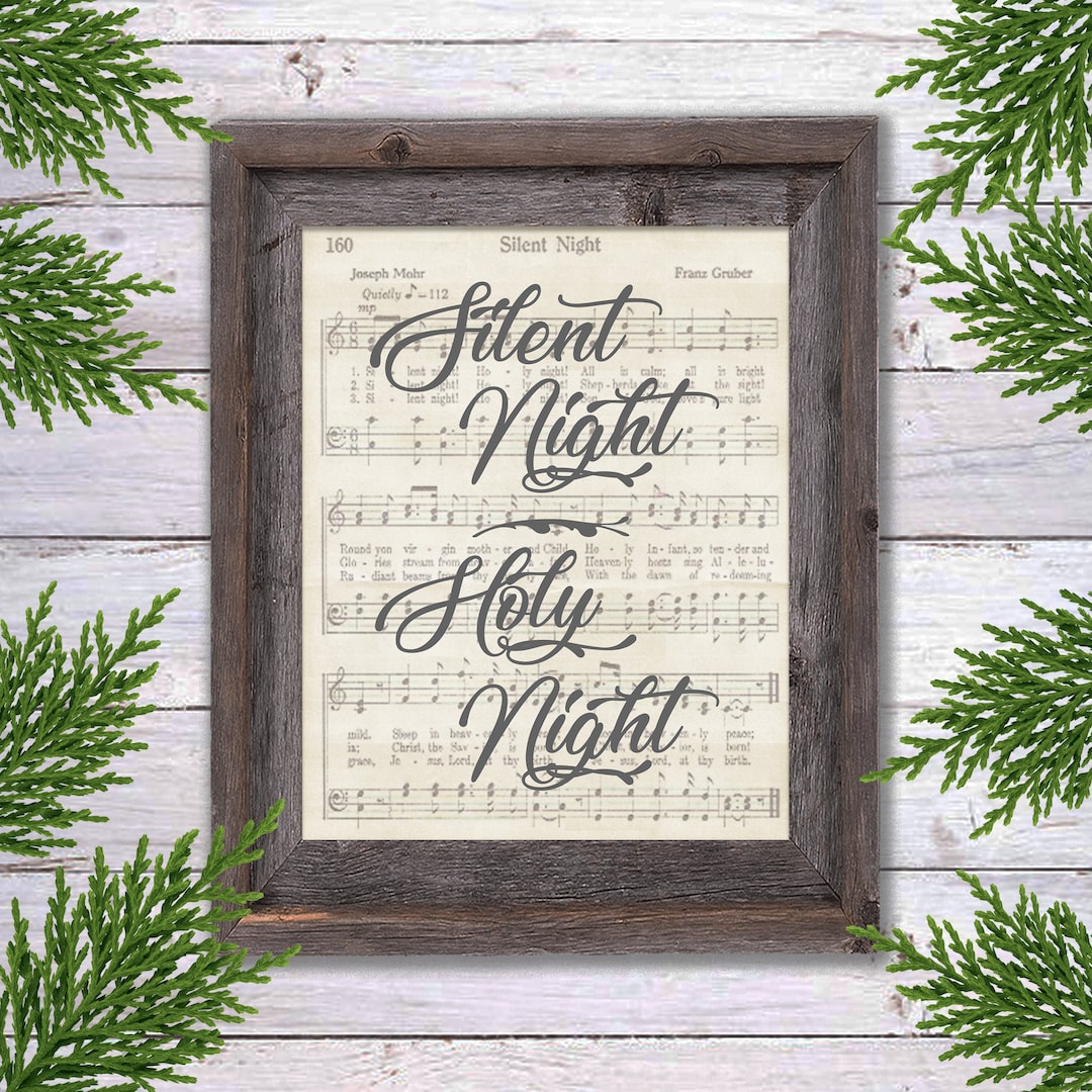 Silent Night Hymn Art 8x10 Instant Download - Etsy