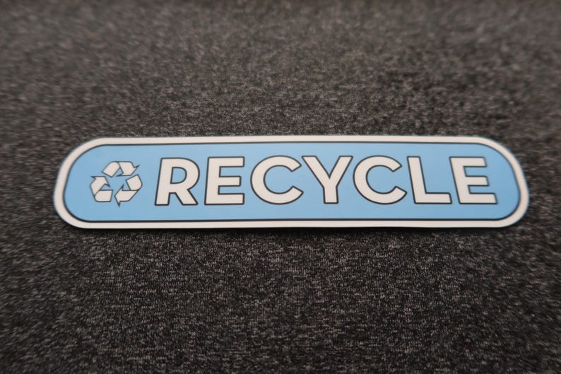Recycling Sticker in Bold Font - Etsy