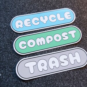 Recycling, Trash, Compost Sticker Pack - Etsy