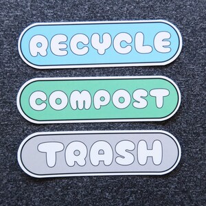 Recycling, Trash, Compost Sticker Pack - Etsy