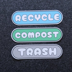 Recycling, Trash, Compost Sticker Pack - Etsy