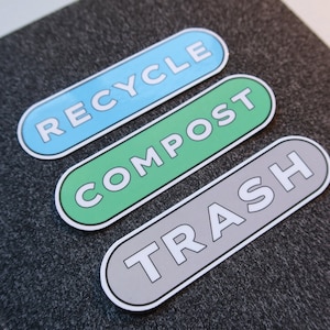 Recycling, Trash, Compost Sticker Pack - Etsy