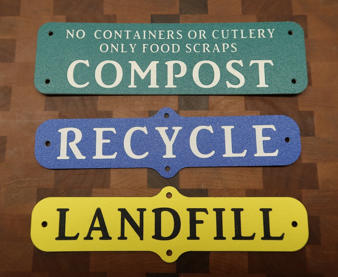 Large Trash, Recycling, Compost Sign Pack - Etsy