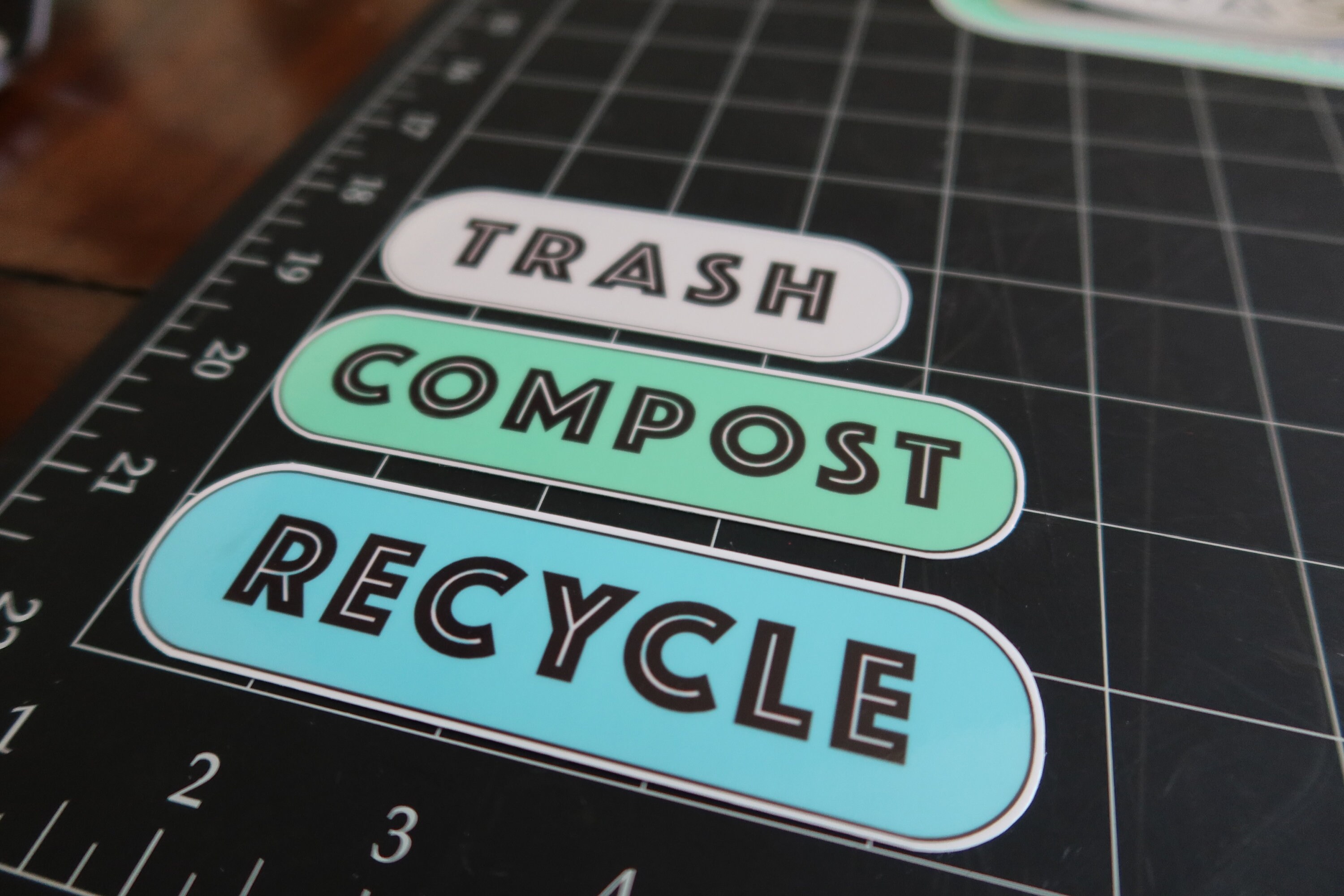 Recycling, Trash, Compost Sticker Pack in Striking Bold Font - Etsy