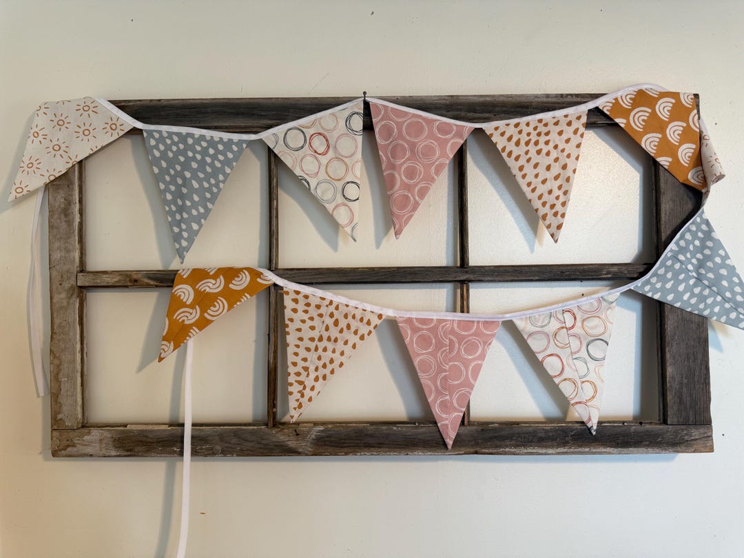 Cream Boho Sun & Rainbow Bunting Fabric Banner - Etsy