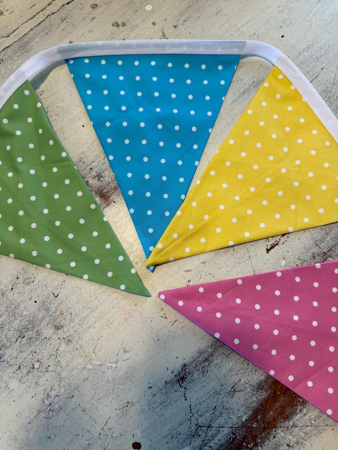 Polka Dot Bunting Fabric Banner - Etsy