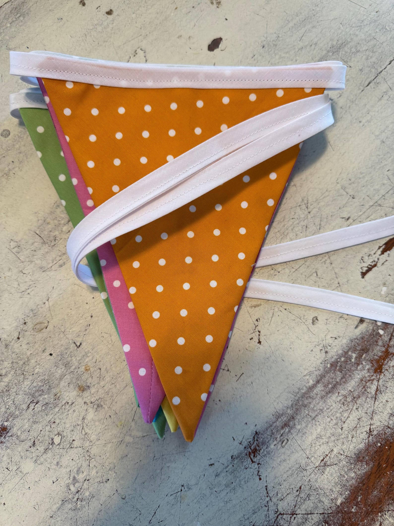 Polka Dot Bunting Fabric Banner - Etsy