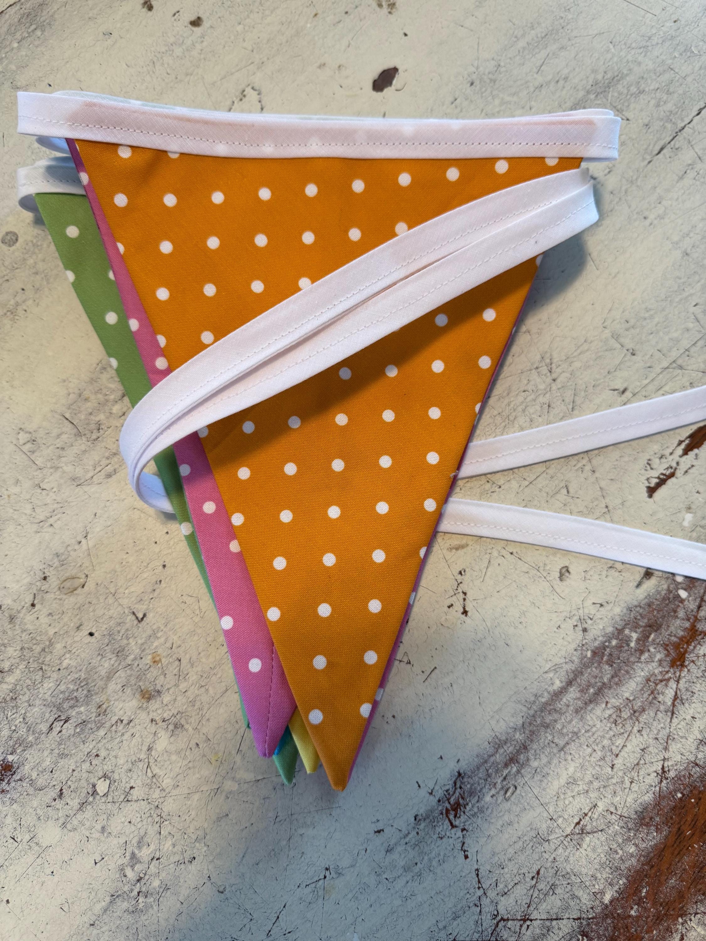 Polka Dot Bunting Fabric Banner - Etsy