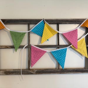 Polka Dot Bunting Fabric Banner - Etsy