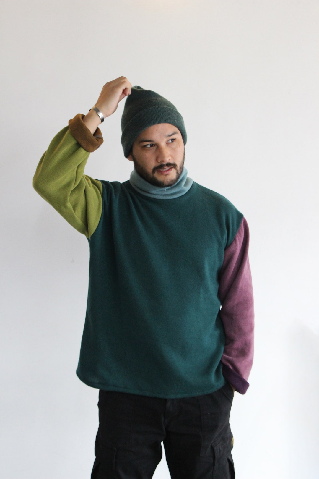 Dark Multicolor Cotton-wool Sweater - Etsy