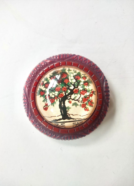 Vintage resin brooch - Gem