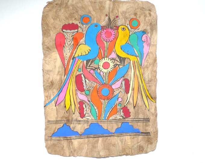 Vintage Painting From Mexico Amate Painting Mexican - Etsy