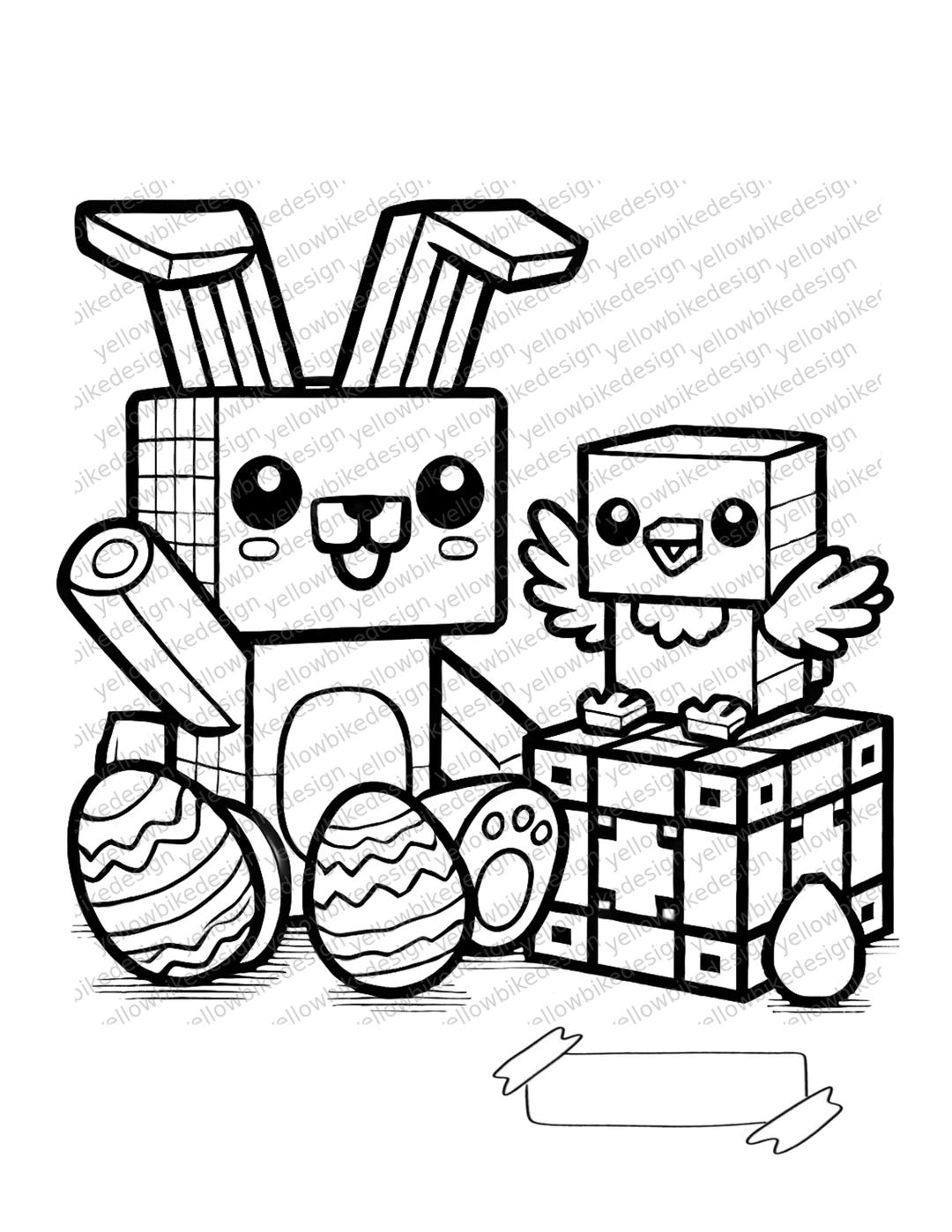 Indoor Easter Activities – Bunny Coloring Pages – Minecraft-inspired ...