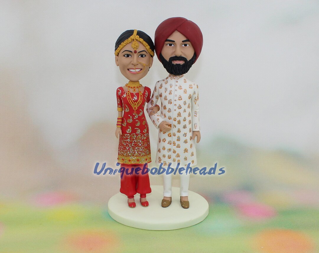 Indian Wedding Cake Topper: Saree Bobbleheads - Etsy