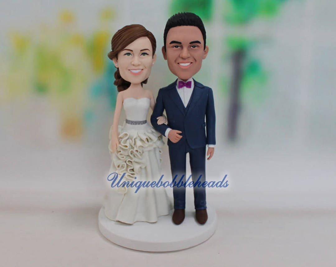 Unique Wedding Cake Topper, Bride and Groom Cake Topper, Personalized ...