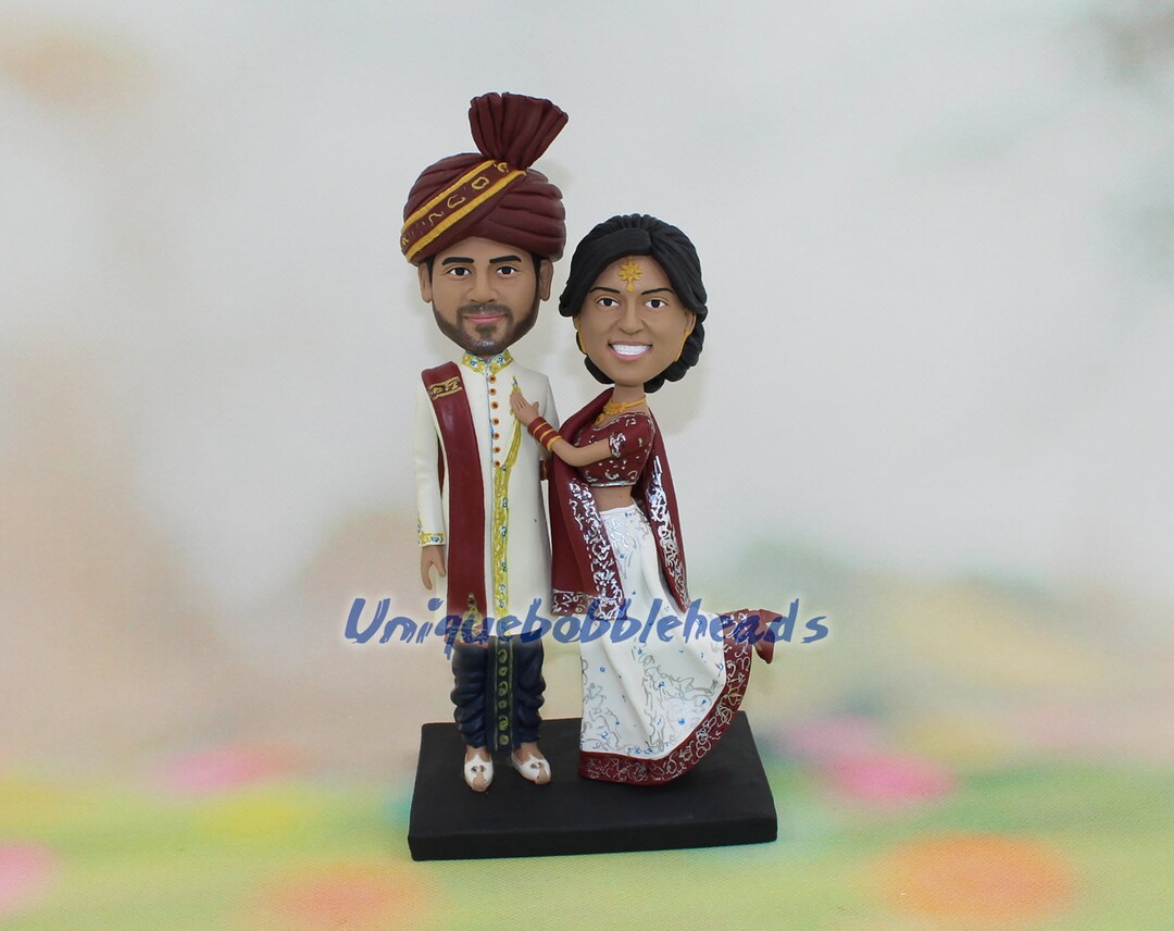 Custom Indian Wedding Cake Topper for Wedding Bobbleheads Indian ...