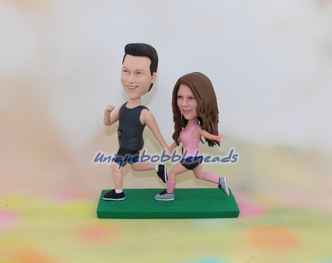 Custom Running Couple Cake Topper: Polymer Clay Wedding Decor - Etsy
