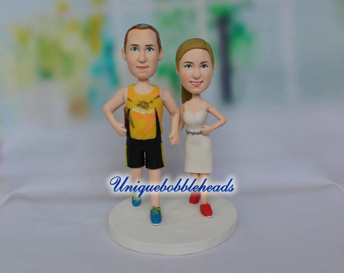 Running Wedding Cake Topper Custom Wedding Cake Topper Cake | Etsy