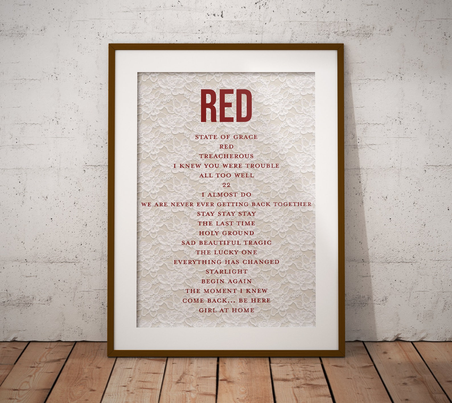 RED Album Tracklist INSTANT DOWNLOAD Normal Album and | Etsy