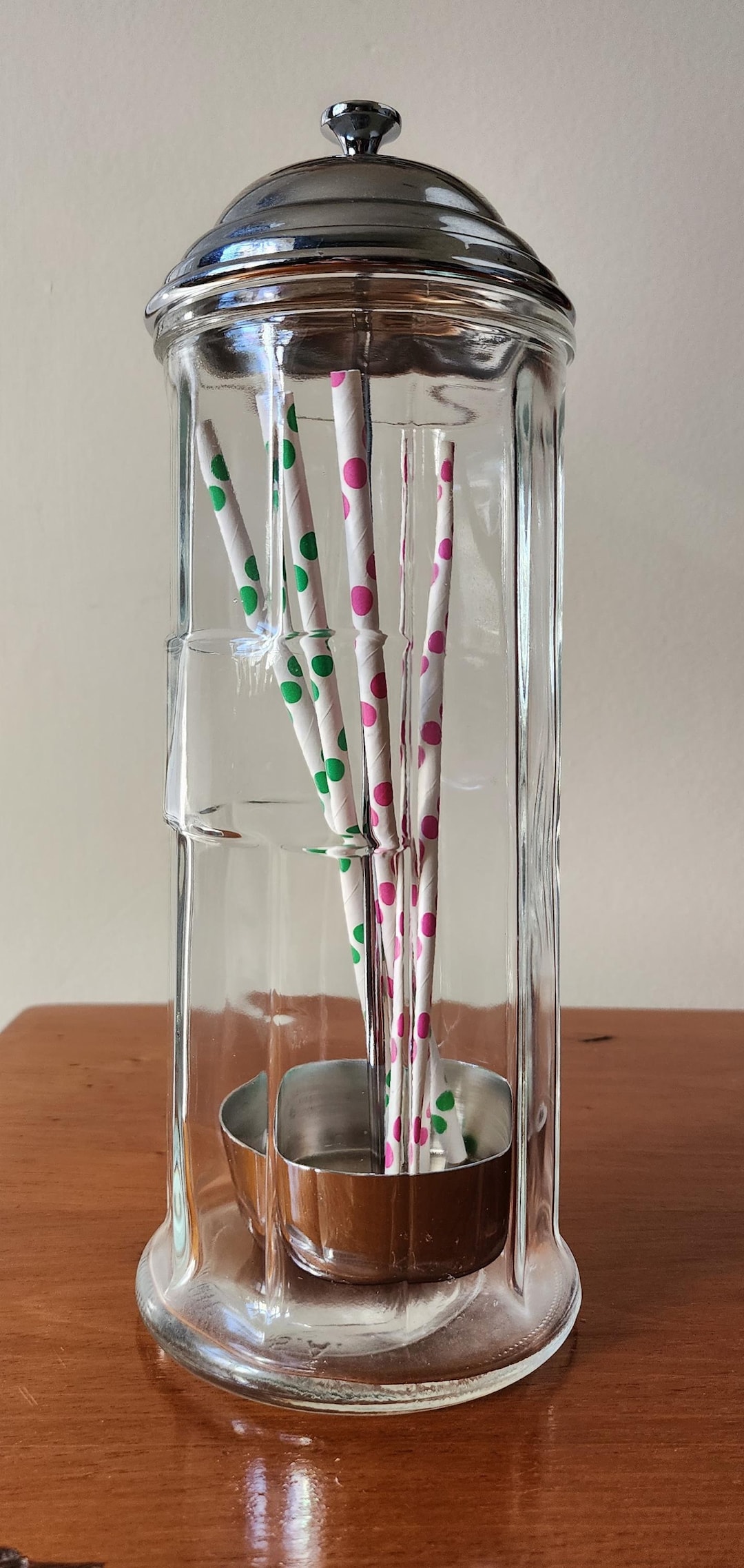 Vintage, Glass Straw Dispenser, Retro Soda Shop - Etsy