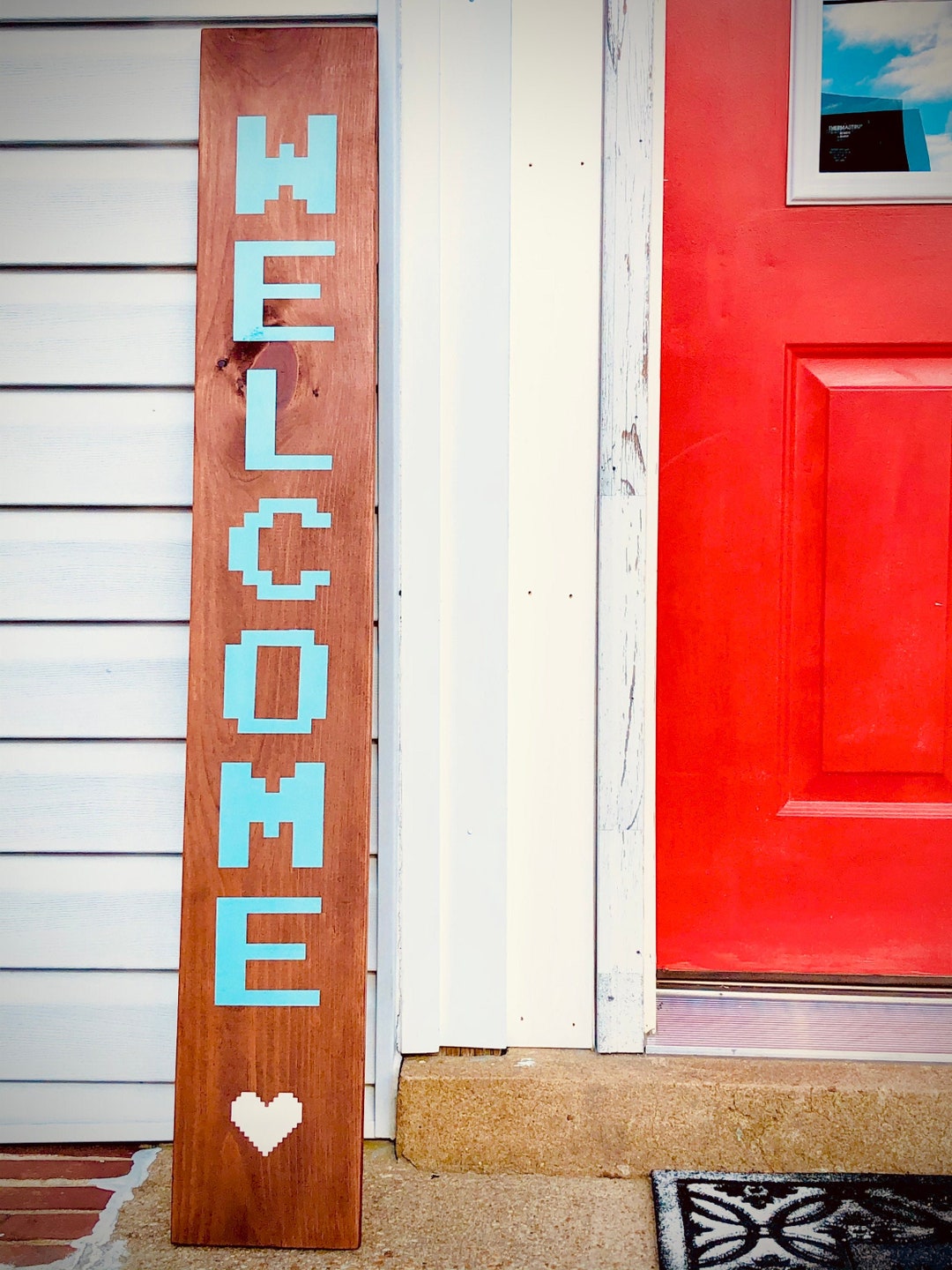 8-bit Welcome Porch Sign Patio Sign Welcome Sign Porch Sign - Etsy