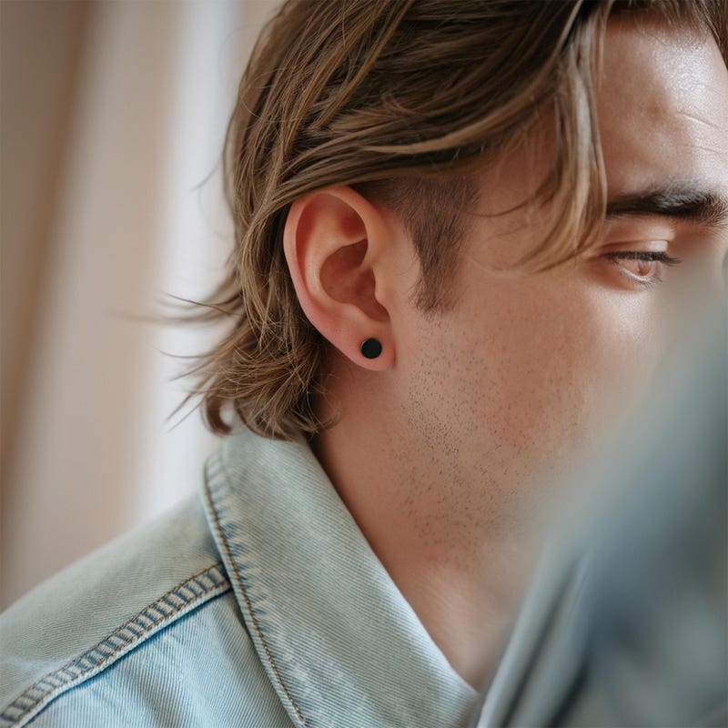 Mens Black Earrings - Etsy