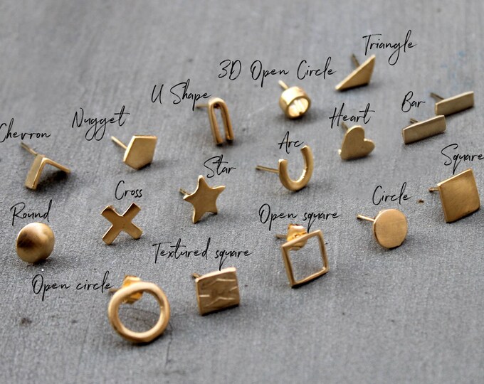 Everyday Earrings, Delicate Stud Earrings, Gold Delicate Studs, Minimalist Earrings 18k Gold ...