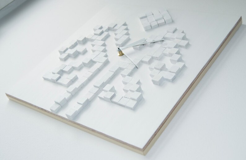 All WHITE Wood Wall Clock the Tree / 3D Wood - Etsy