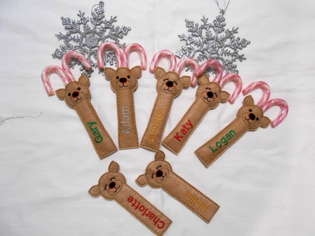 Reindeer Candy Cane Holder, Candy Holder Christmas Ornament, Reindeer ...