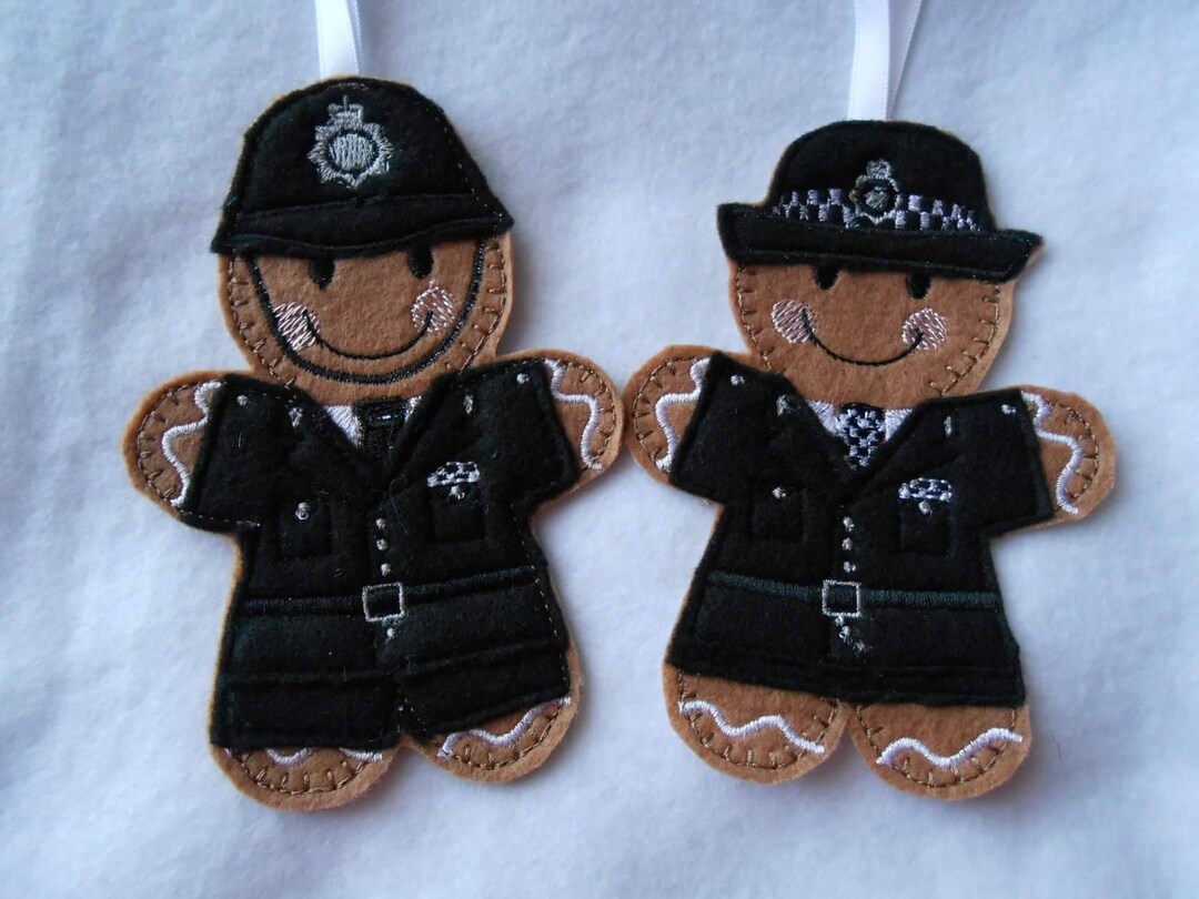 Felt Gingerbread Policeman Gift, Police Woman Gift, Policeman ...