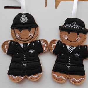 Felt Gingerbread Policeman Gift, Police Woman Gift, Policeman ...