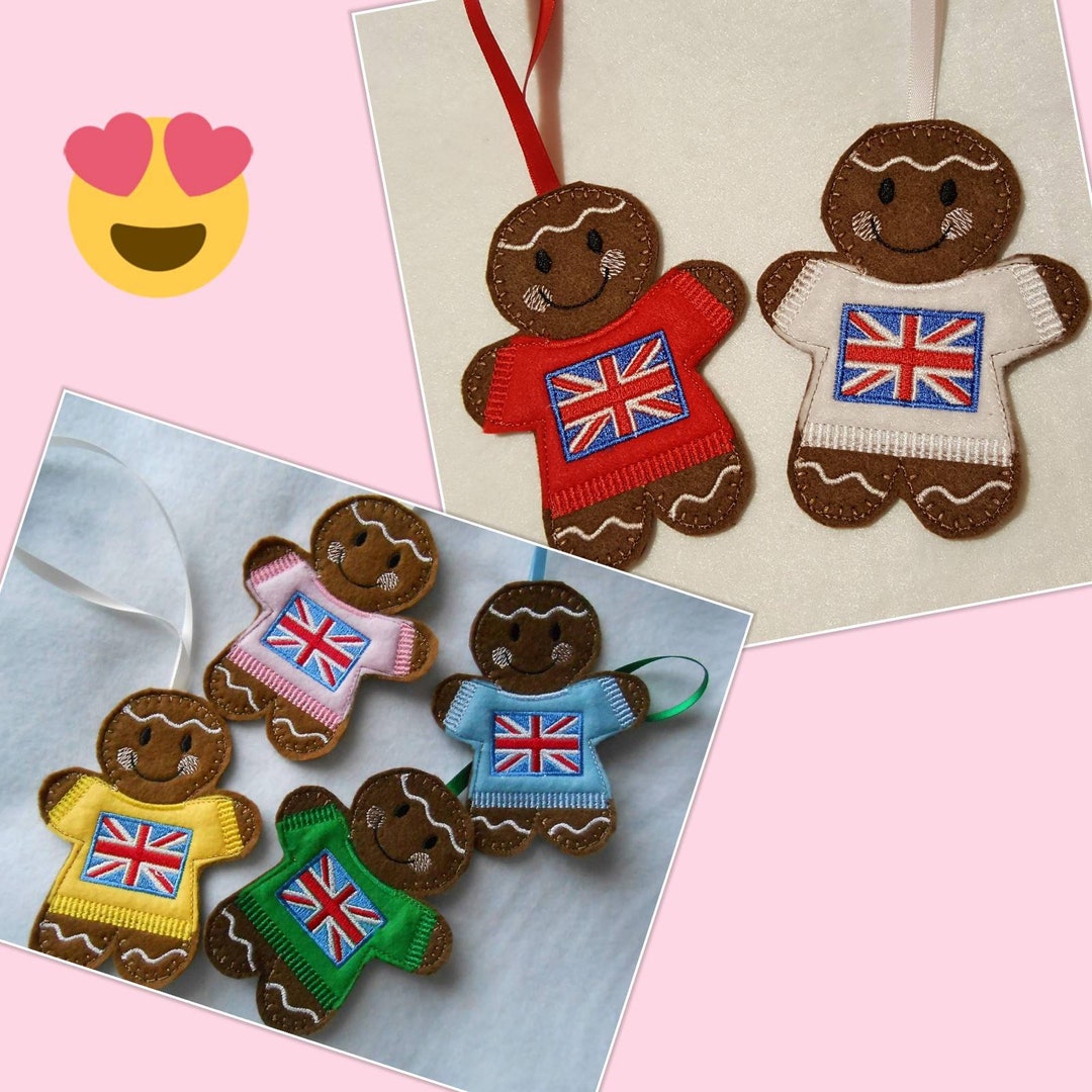 Union Jack Felt Gingerbread Man Gifts for Friends, Union Jack Gifts ...
