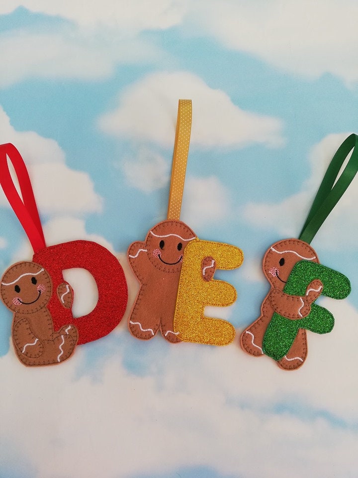 Gingerbread man decoration letters alphabet letter for decor | Etsy